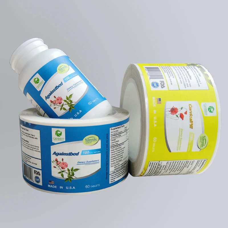 Waterproof Luxury Packaging Bottle Roll Labels for Food