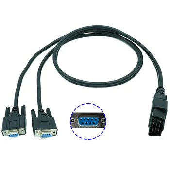 Dual Db9 To Obd Female Connector Cable Customize Obd To Db9 Diagnostic ...