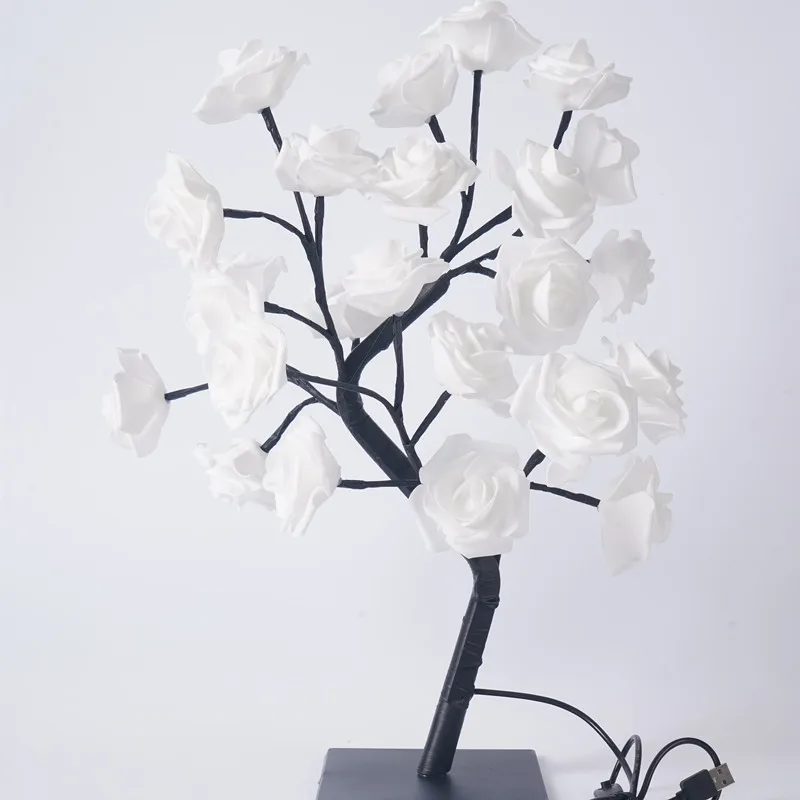 Led Rose Table Lamp 45cm 24led Romantic Flower Night Light Wedding ...