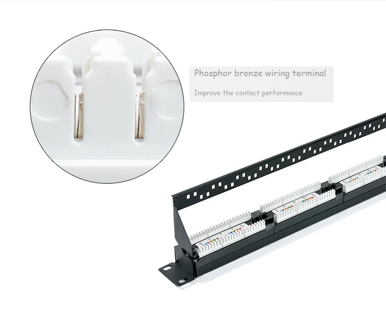 19" 1U UTP CAT5E / CAT6 / CAT6A 24 Ports, With Back Bar and Dust Door ...