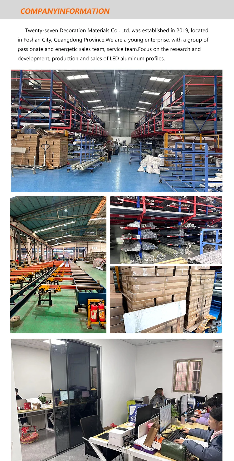 For Cabinet Closet Linear Light Embedded Aluminum Profile Channel Frame ...