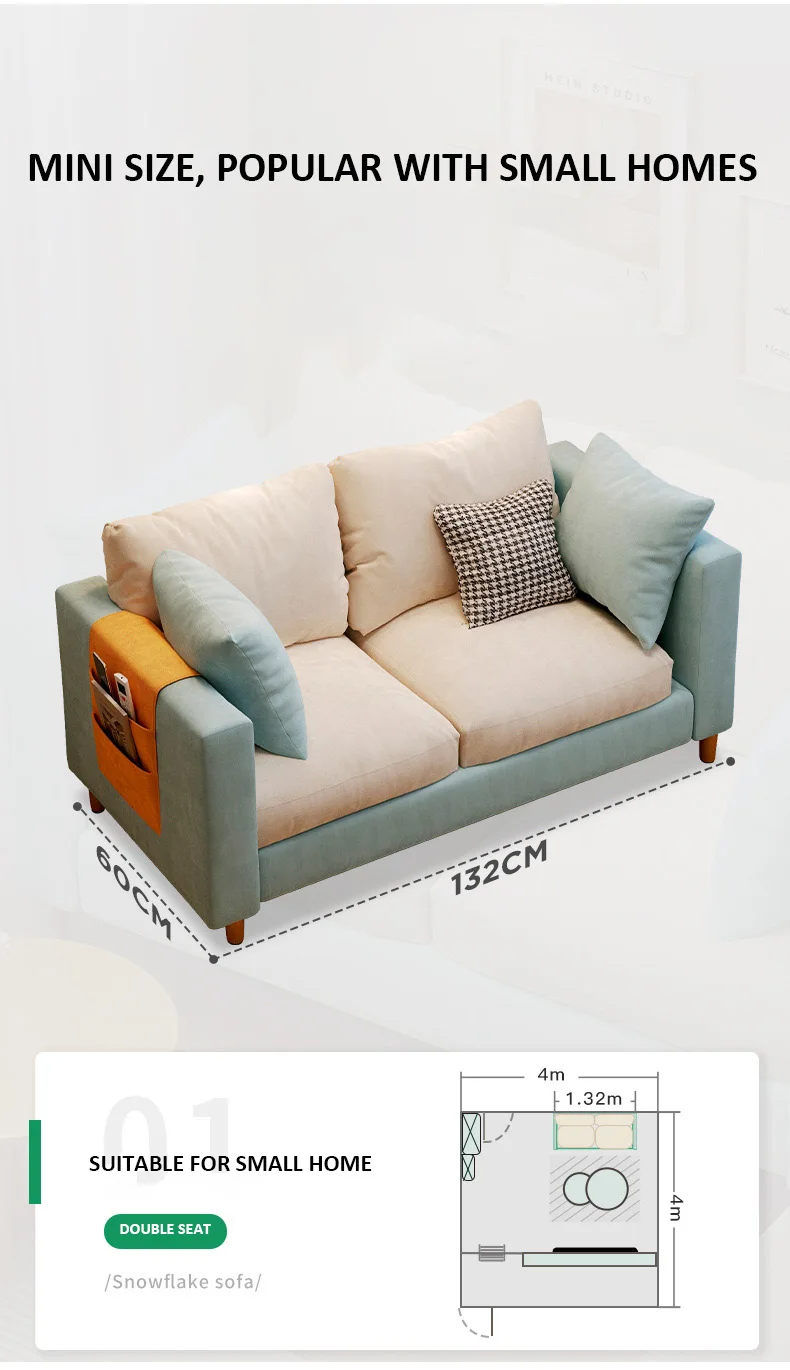Apartment Small Sofa - Perfect for Living Room & Bedrooms
