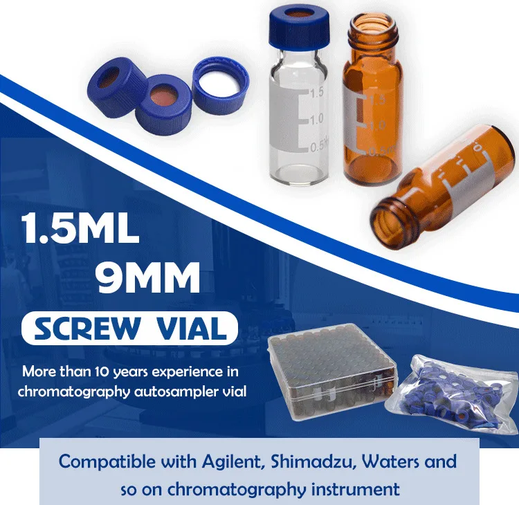 Laboratory 11.6x32mm 2ml Hplc Glass Sample Vial For Waters Instrument ...