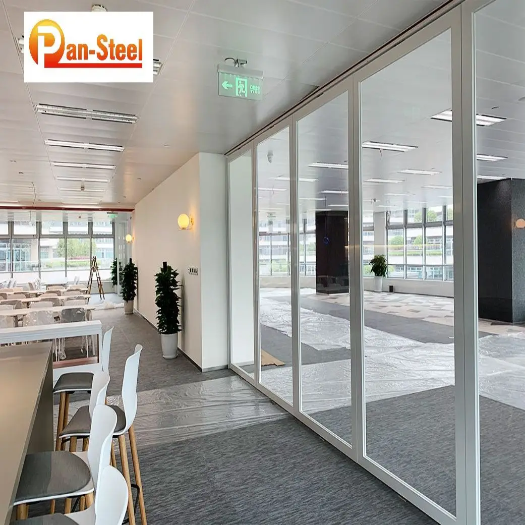 Aluminium Profile Partition Wall Divider - Pan-Steel Tempered Glass