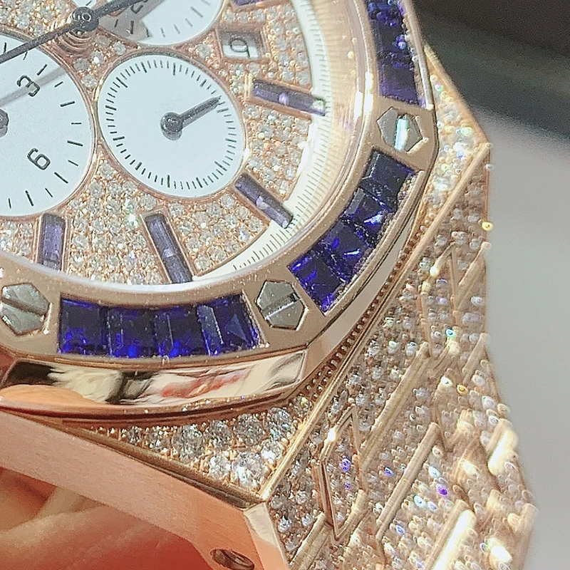 Purple Diamond 28.5mm Watch Dial Luxury Watch Parts For Men Watch With ...