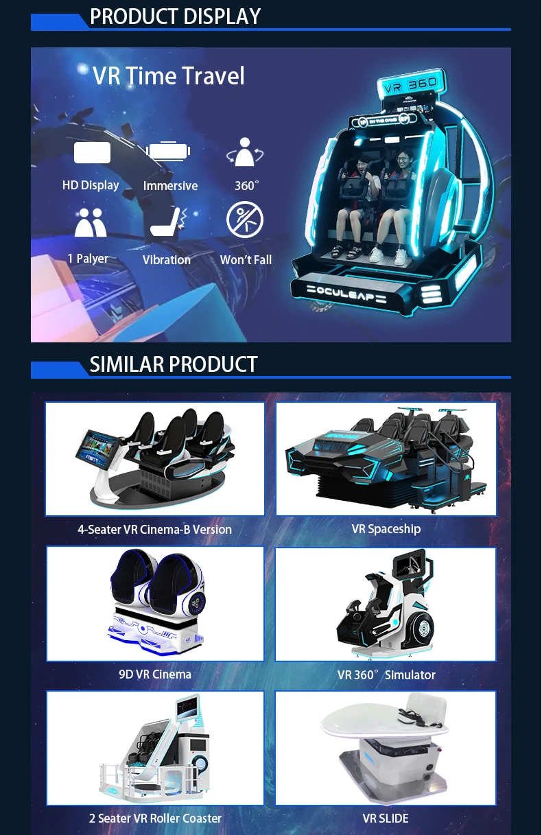 New Arrival Amusement Park Double Seats Vr 360 Two Seats 9d Vr Roller Coaster 360 Degrees Flight ...