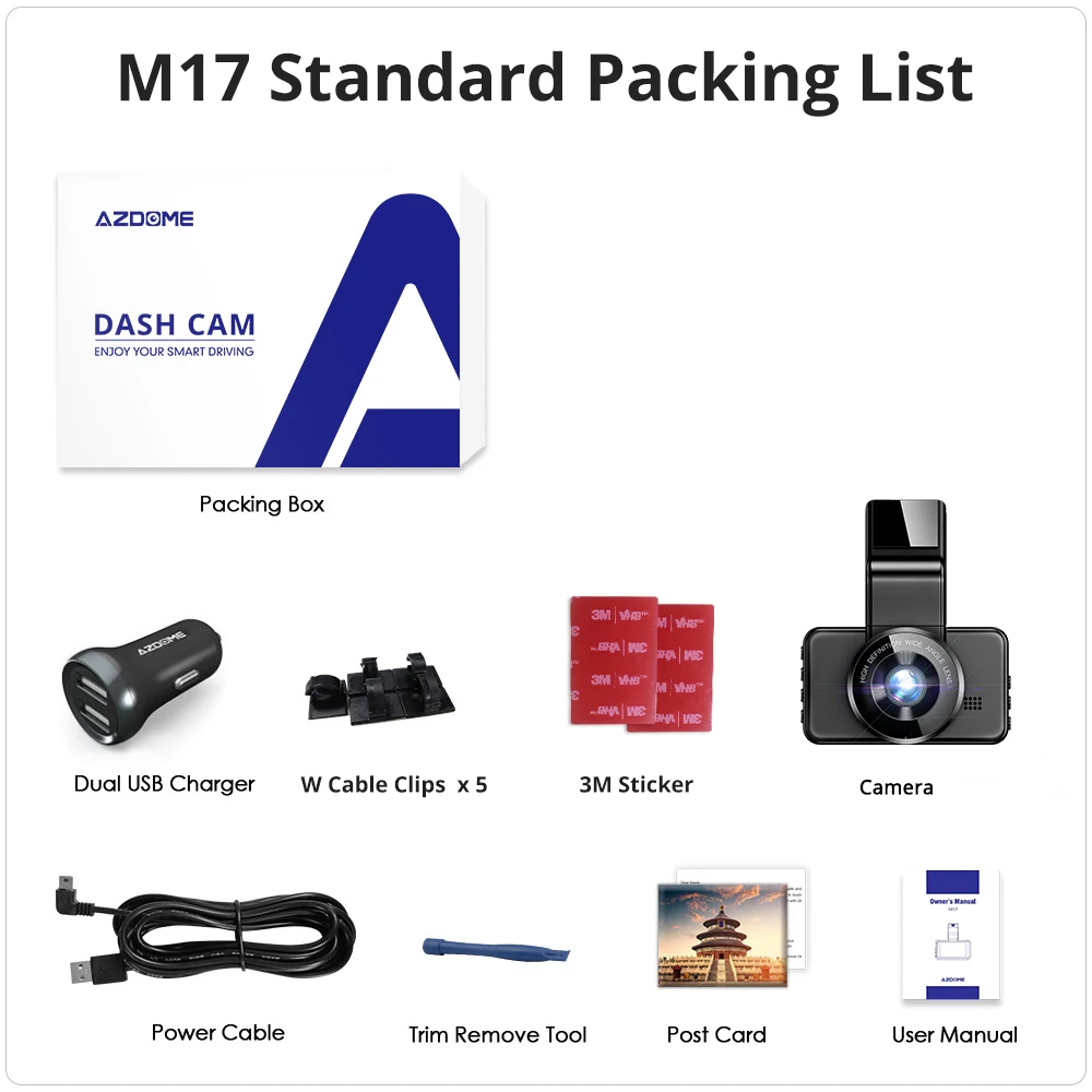 2023 Azdome M17 Pro 3.0 Inch Screen Night Vision Wifi Car Dvr Dash ...