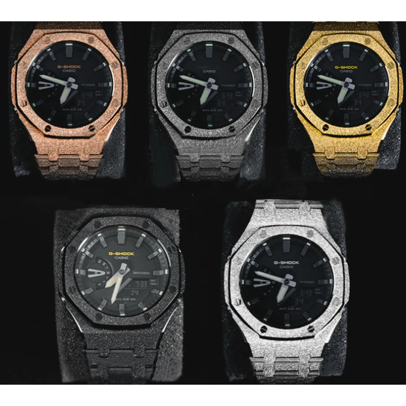 G Shock Ga2100 Modified Bezel Replacement Band Sand Blast Stainless ...