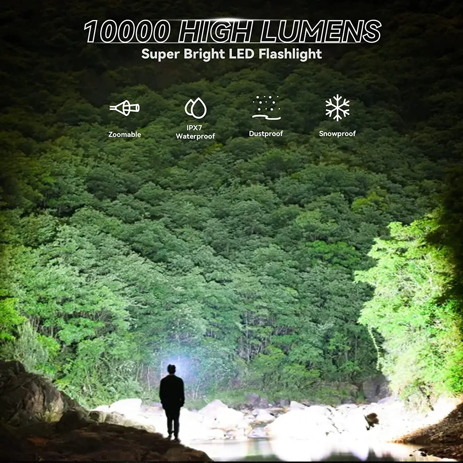 Rechargeable 1000m Long Range Distance Torch Led Flashlight Hunting ...