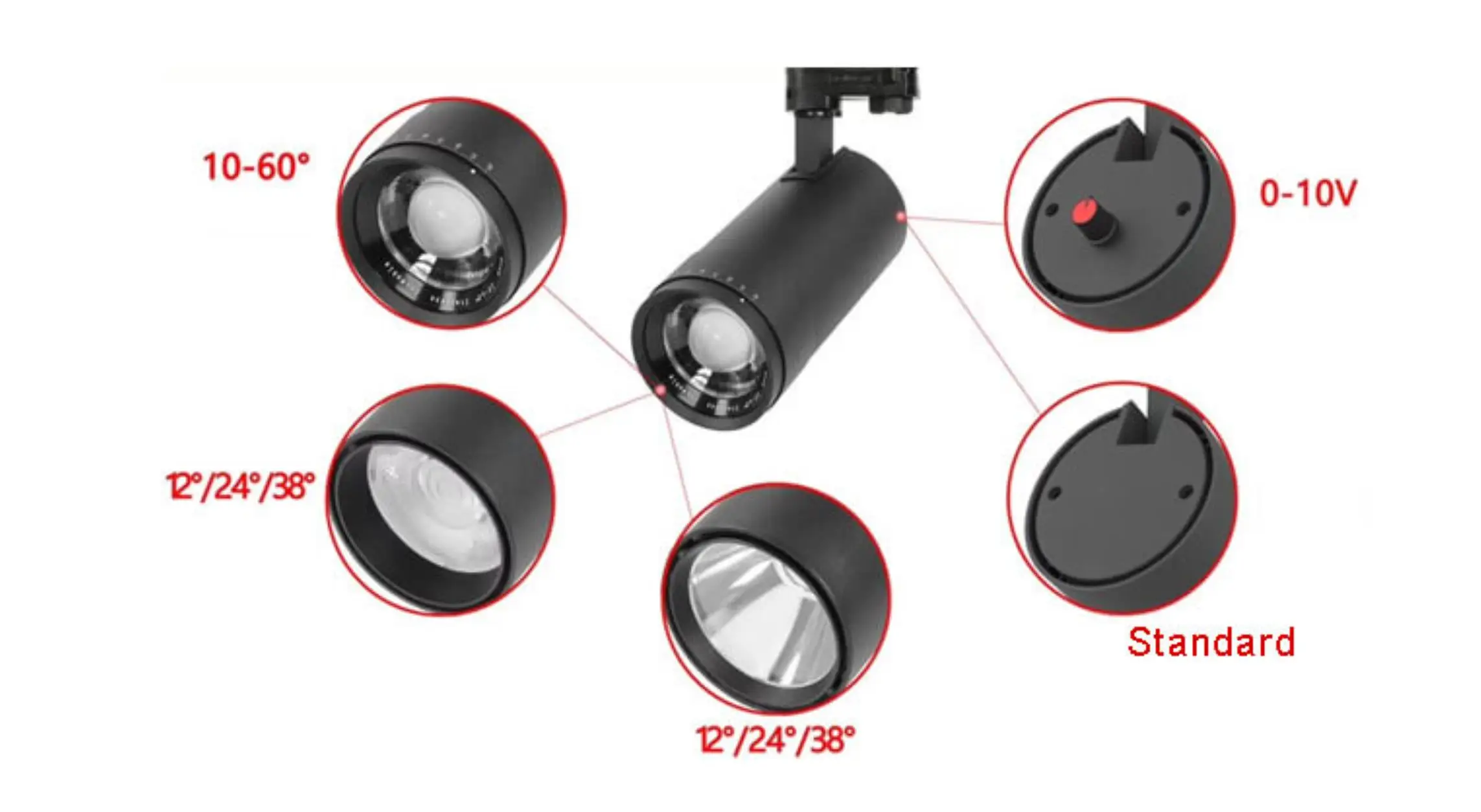 Natural Light LED Museum Spotlight - 10 to 60 Degree Focus