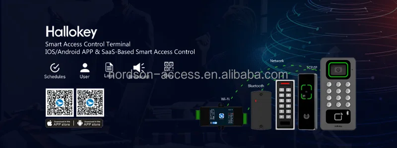 Nordson HI-Q160 Metal Waterproof TCP/IP BLE QR Code MF NFC Access Control