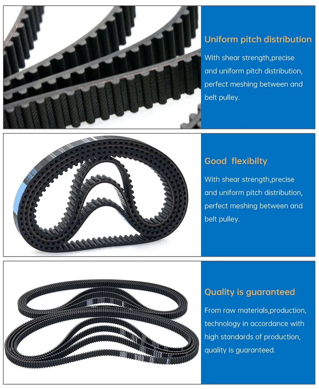 Hot Sale Double Sided Conveyor Htd 3m 5m 8m Synchronous Belt Rubber ...