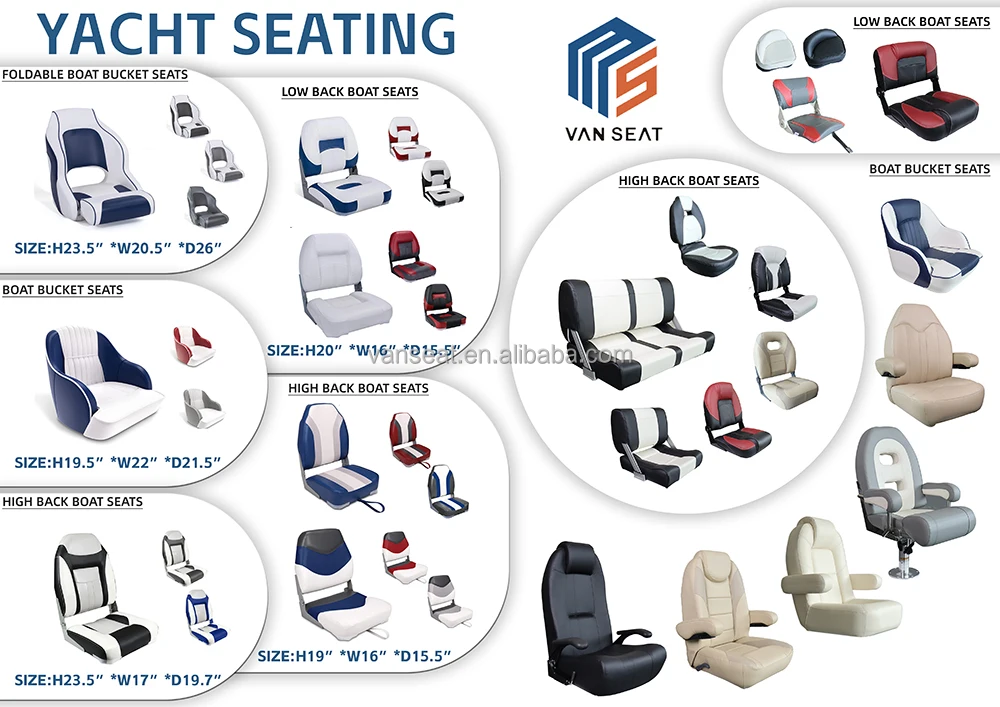 New Blue Marine Vinyl Bass Boat Seat Flip up Bolster Marine Seats ...