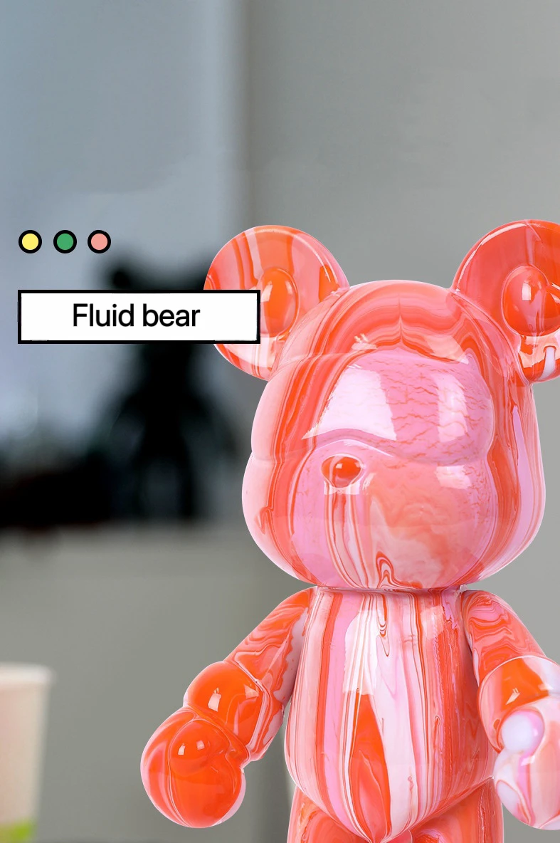 Resin Material White Embryos Vinyl Fluid Bear Sculpture Kit DIY Body Violent Cool Bear Doll ...