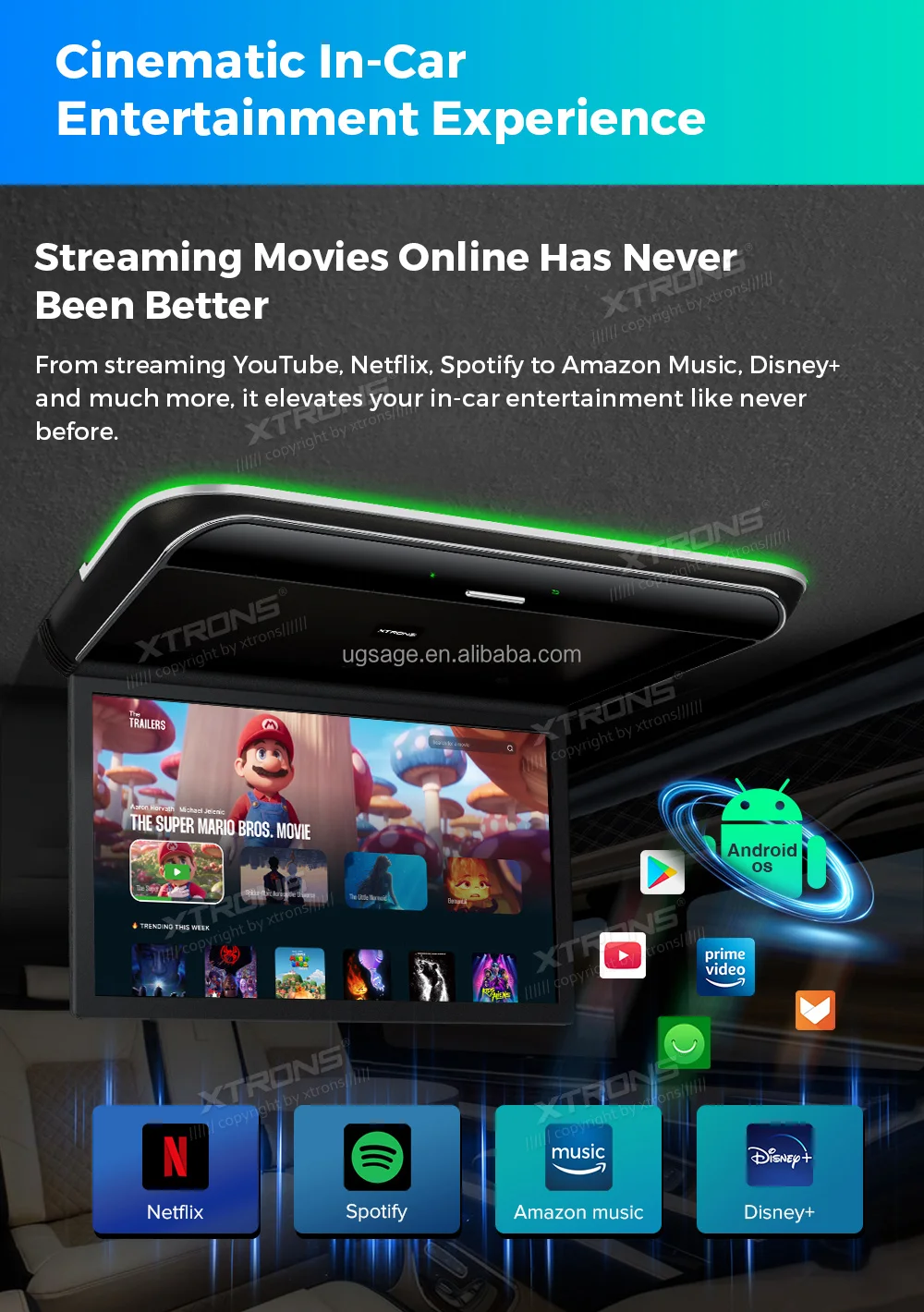 XTRONS 19.5" 8K IPS Car Screen - Premium Multimedia Monitor