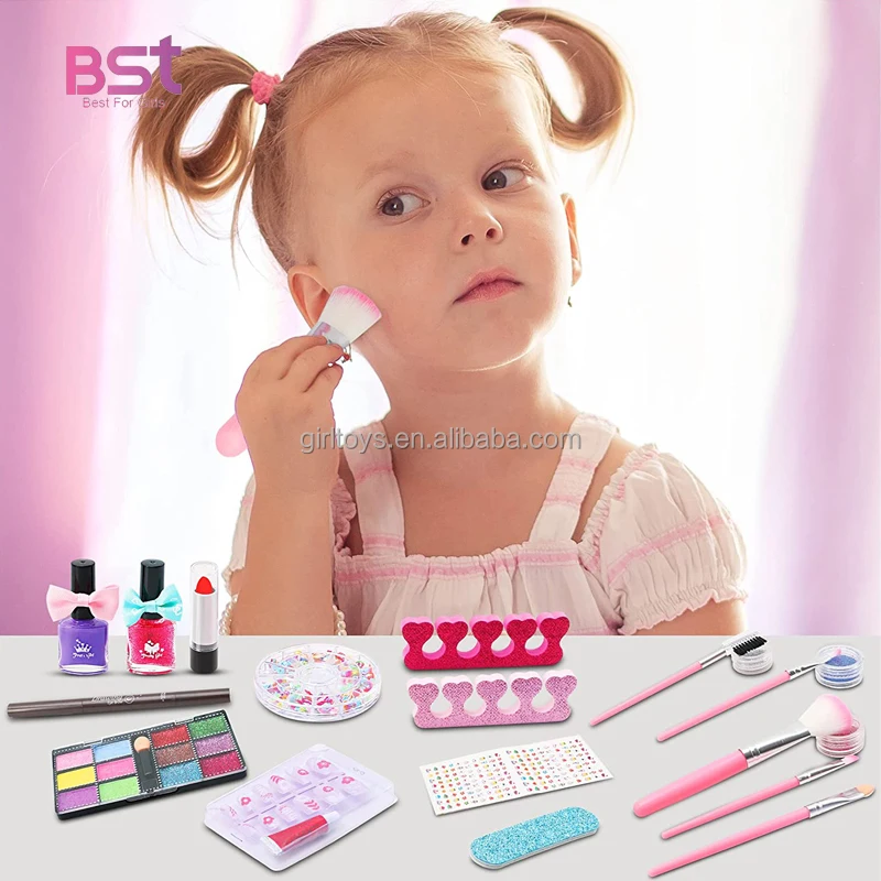 Girls Pretend Play Toy Makeup Set With Makeup Case 20pcs Washable ...