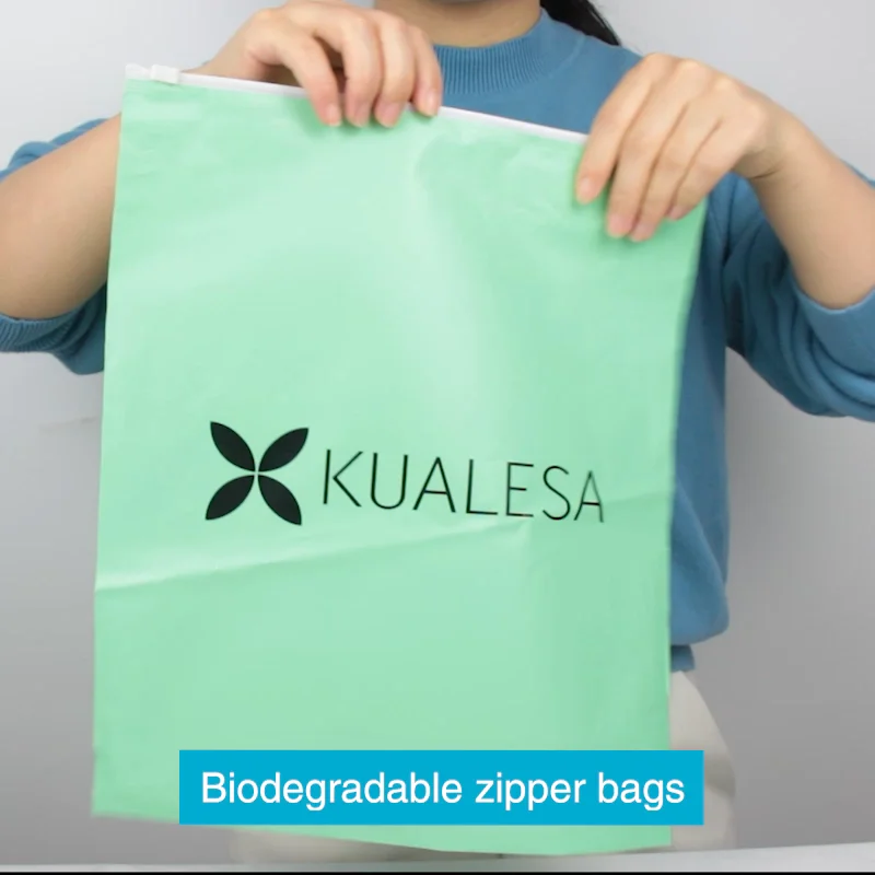 Custom Printed 100% Biodegradable Corn Starch Clothes Zipper Bag ...