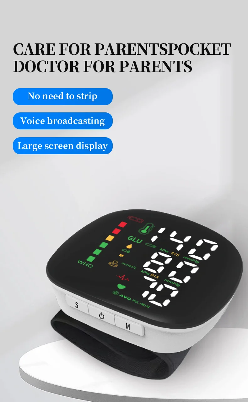 Rechargeable Digital Sphygmomanometer - Accurate Blood Pressure Monitoring
