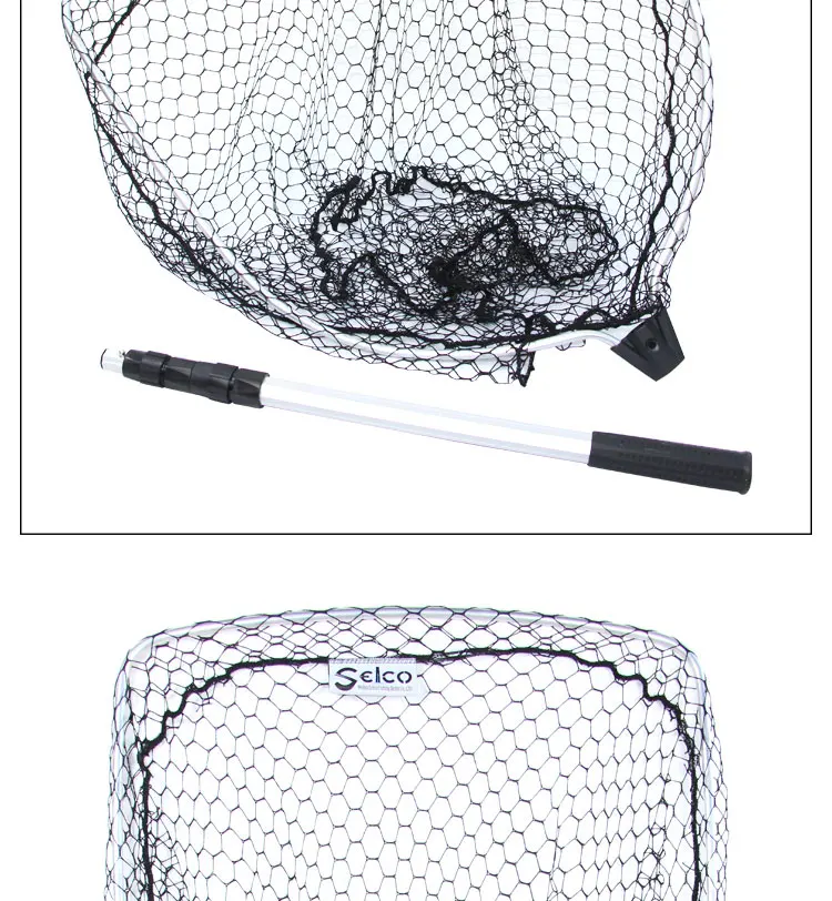 Selco Multifilament Hand Net Telescoping Pole Foldable Aluminum Handle ...