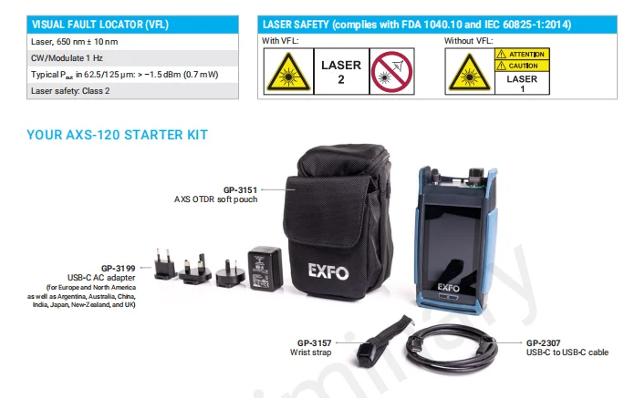 EXFO 1310/1550nm 34/32dB with Link Map and in Line Power Checker in ...