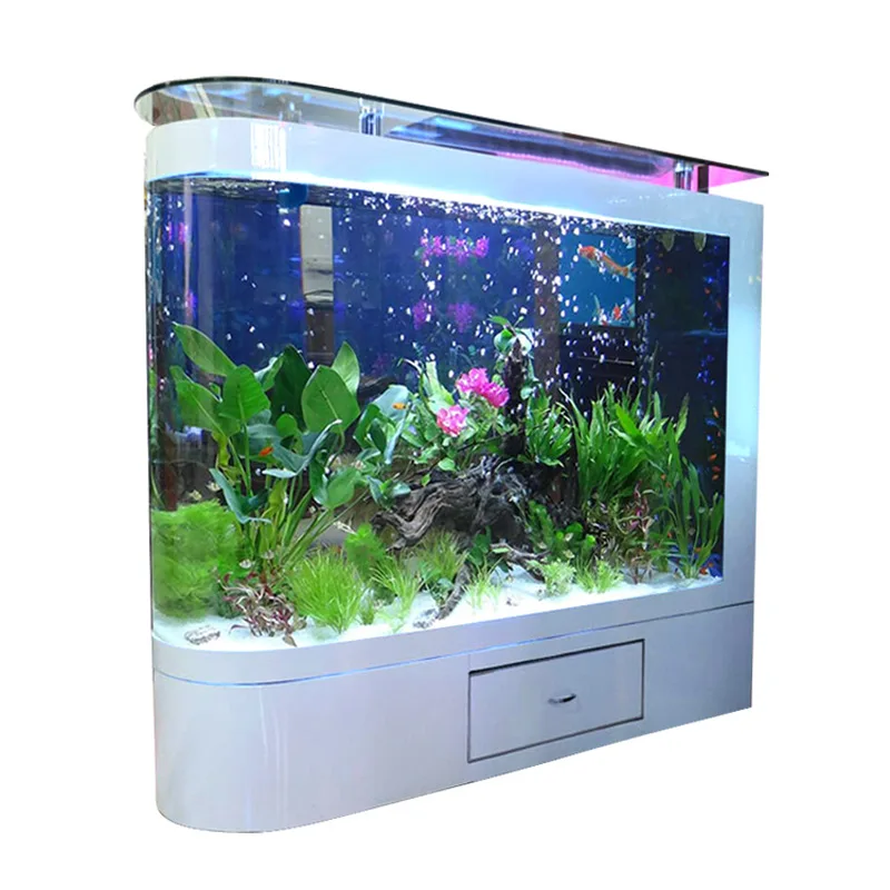 U-shaped screen fish tank ecological glass fish tank aquarium floor ...
