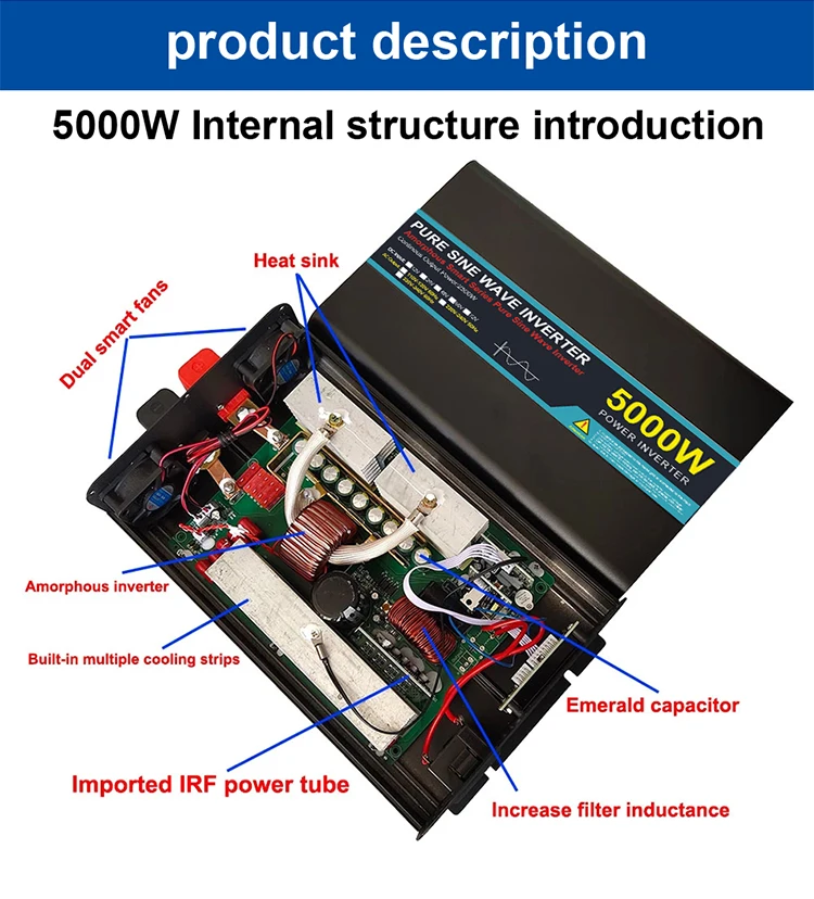 4000W 5000W DC/AC Inverters - Pure Sine Wave Power Solutions
