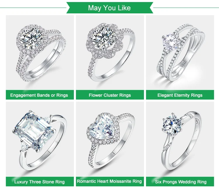 1 Carat New Model 925 Sterling Silver Moissanite Ring Luxury Jewelry ...