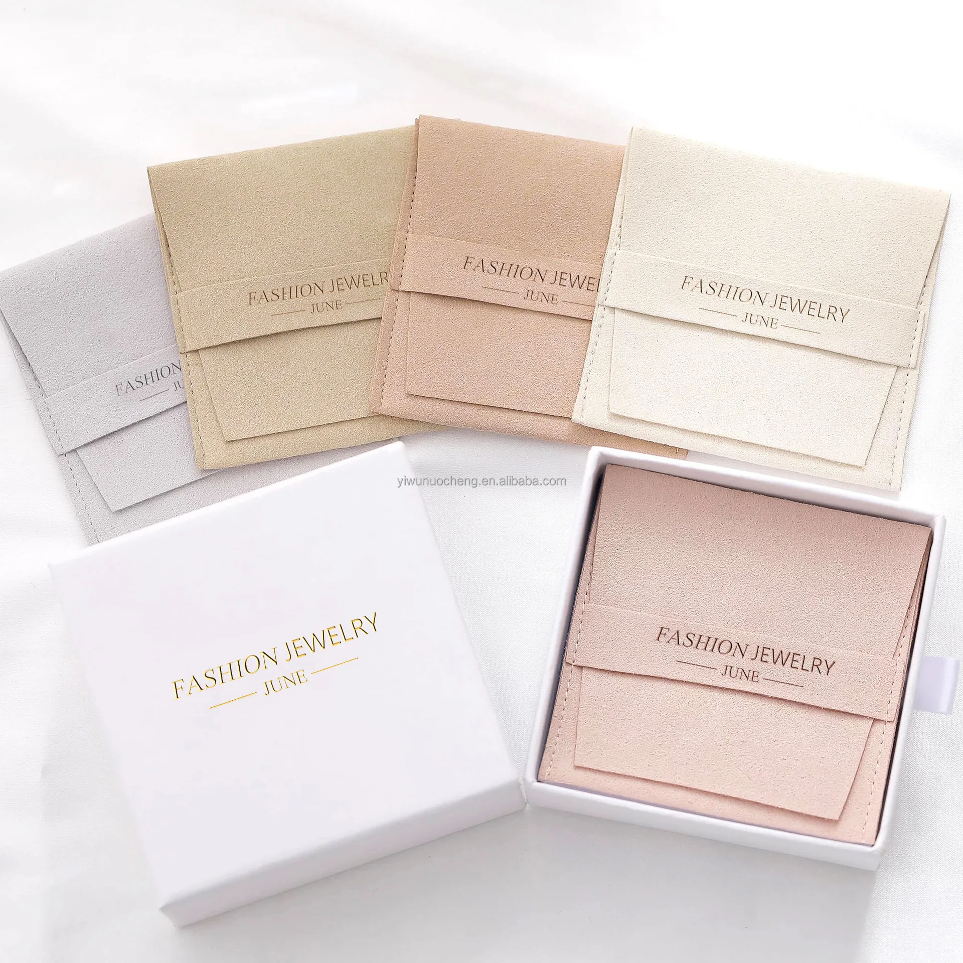 Custom Logo Suede Jewelry Earring Pouch Mini Colored Microfiber Jewelry ...