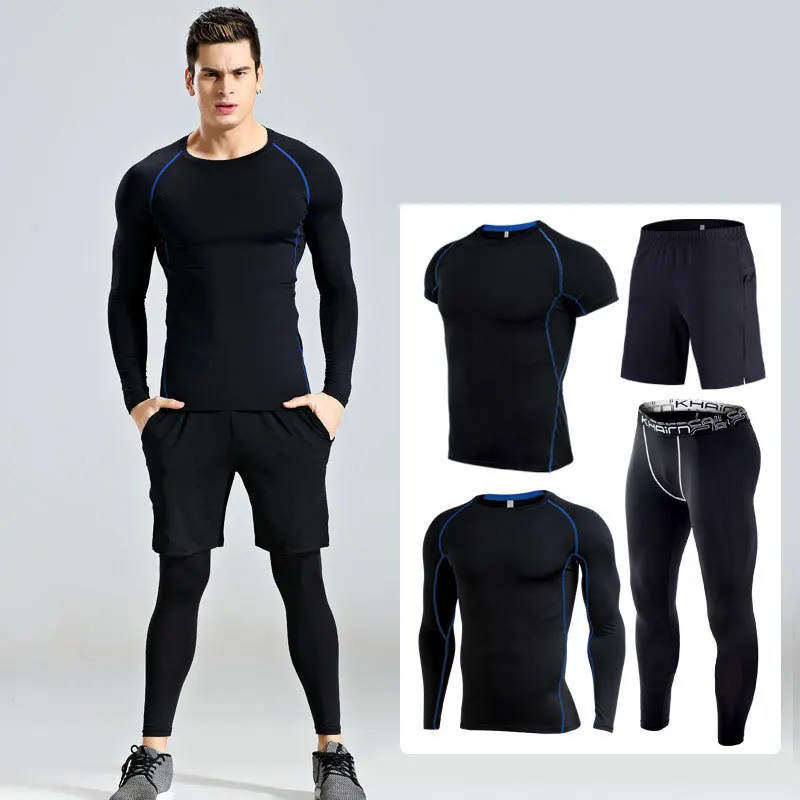 High Quality Sports Fitness Wear Men Gym Wear 4 Piece Mens Leggings And ...