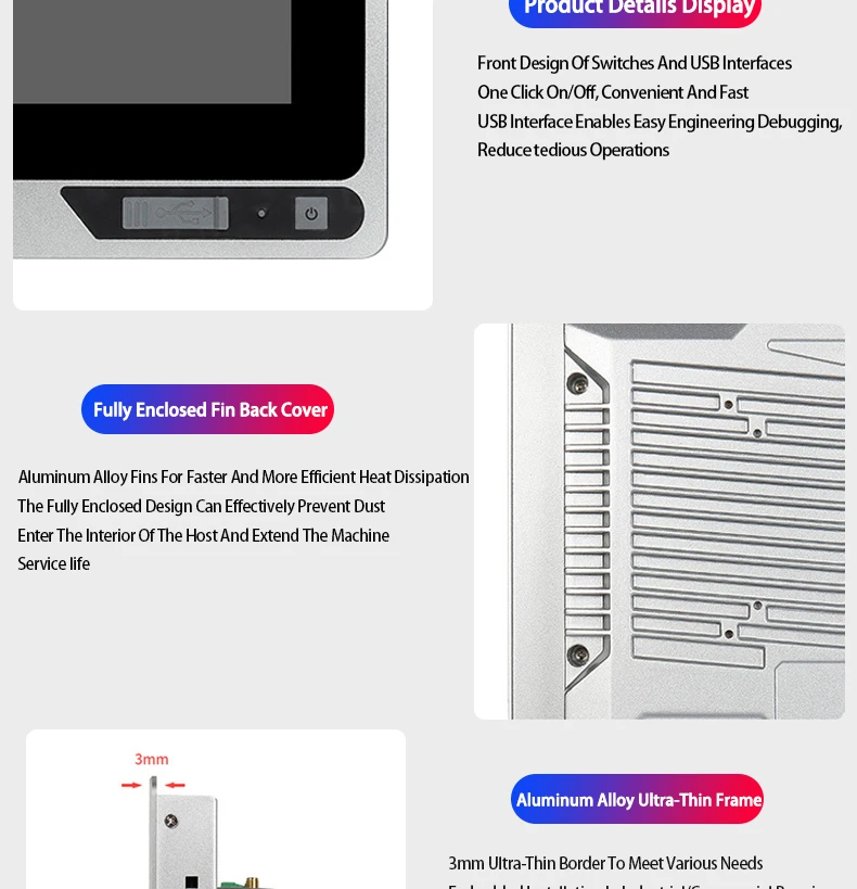 17 Inch J4125 Embedded Computer Ip65 Waterproof Capacitive Touch Screen ...