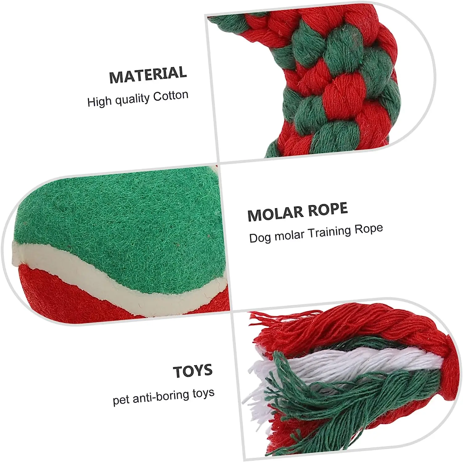 Hotselling 4 Packs Custom Durable Rope Toy Tennis Ball Kit Christmas ...