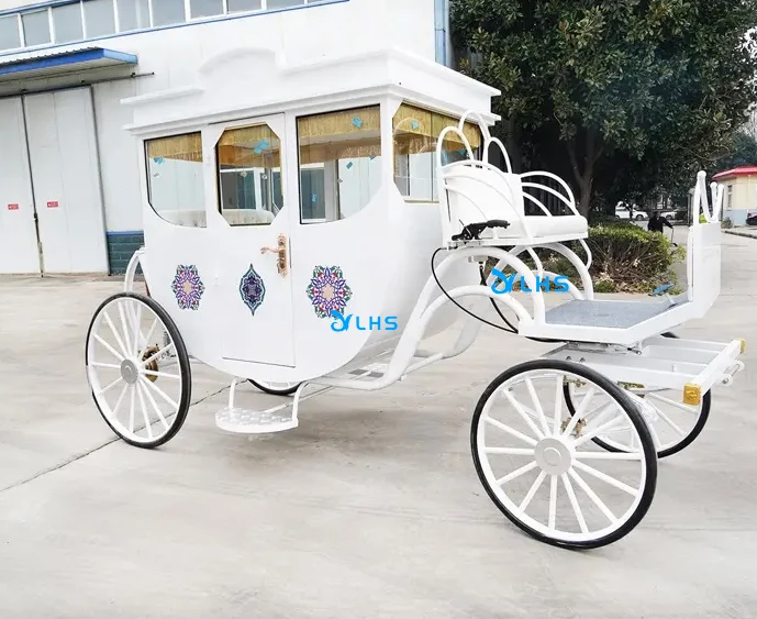 White Classic Royal Horse Drawn Carriage Princess Wedding Horse Cart ...