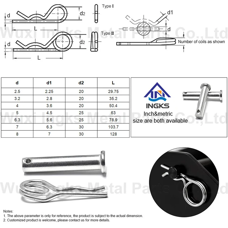 Din 11024 Heavy Type Stainless Steel Carbon Steel Customized Size Spring Cotter Pin - Buy ...