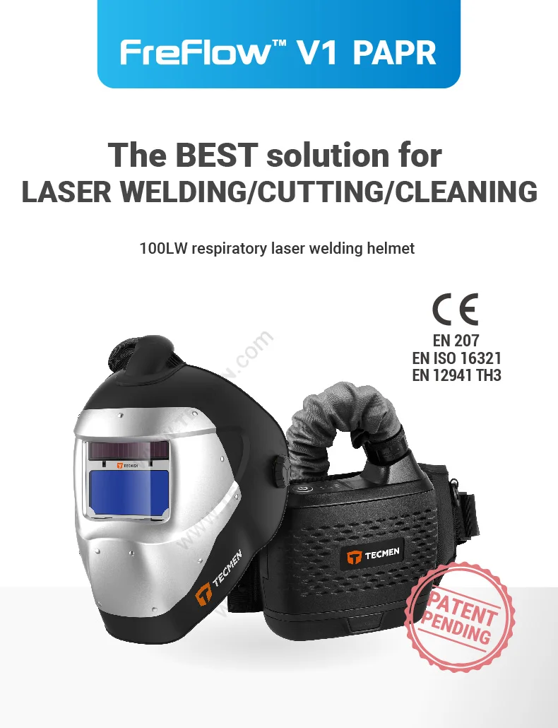 FreFlow V1 PAPR with TECMEN 100LW Respiratory Laser Welding/cutting/cleaning Helmet| Alibaba.com