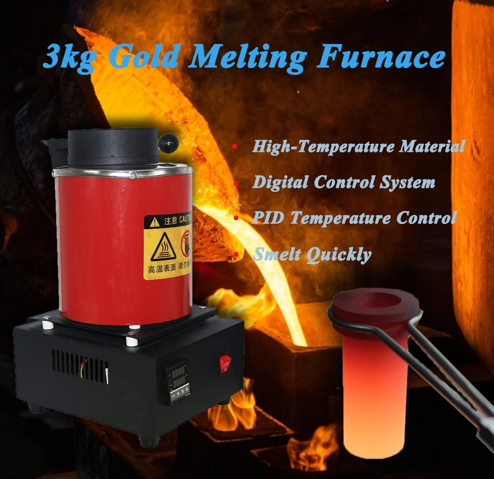 Mini 1/2/3KG Melting Furnace Melting Induction for GOLD and Silver ...