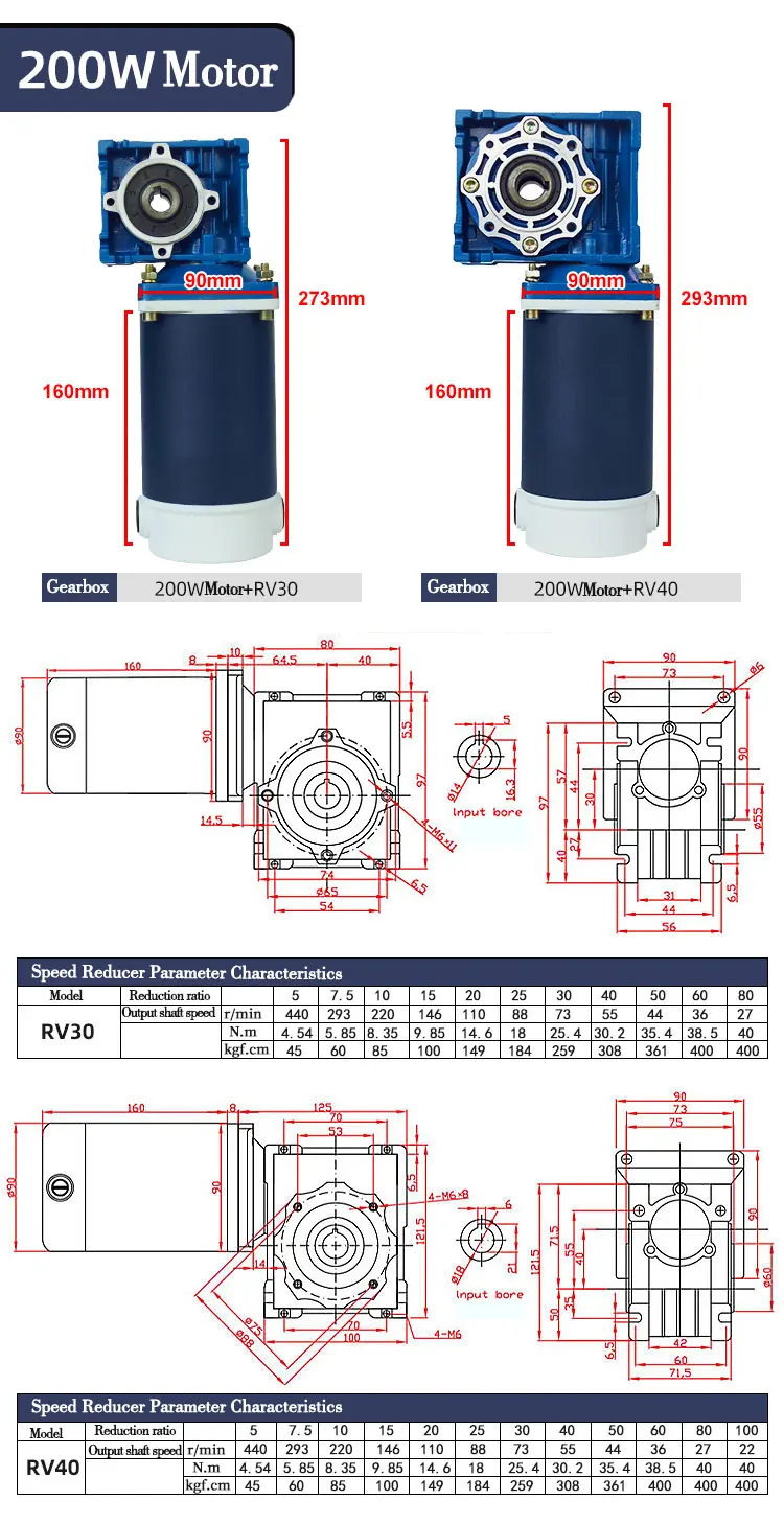 NMRV 12V 24V DC Motor Worm Gearbox - High Efficiency Motors