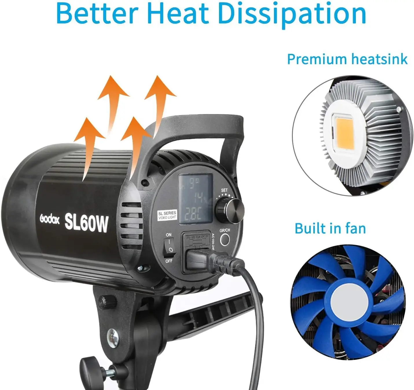 Godox Led Sl-60w Sl60w 5600k White Version Continuous Light Bowens ...