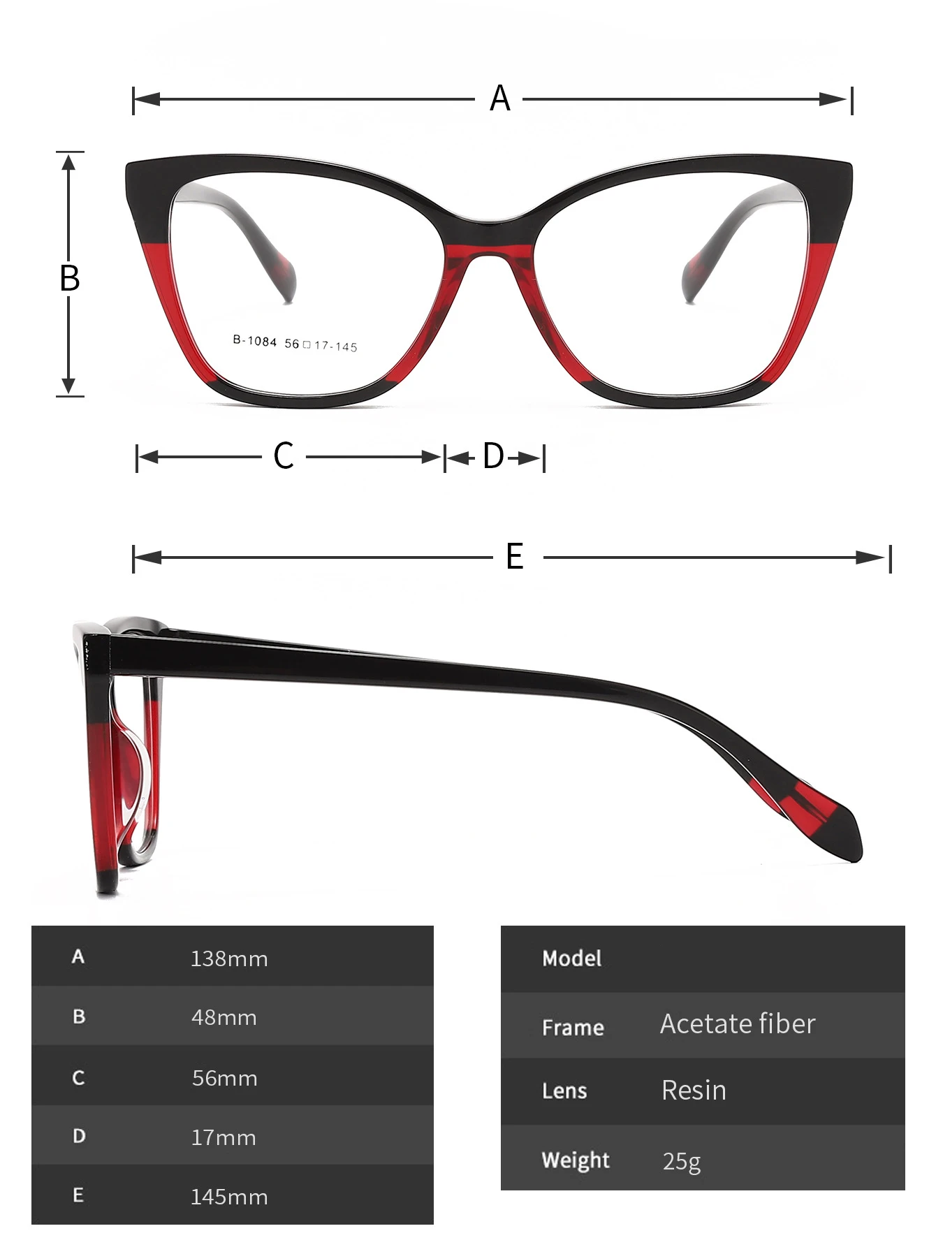 54508 New Arriving Cat Eye Optical Frames Acetate Optical Eyeglasses