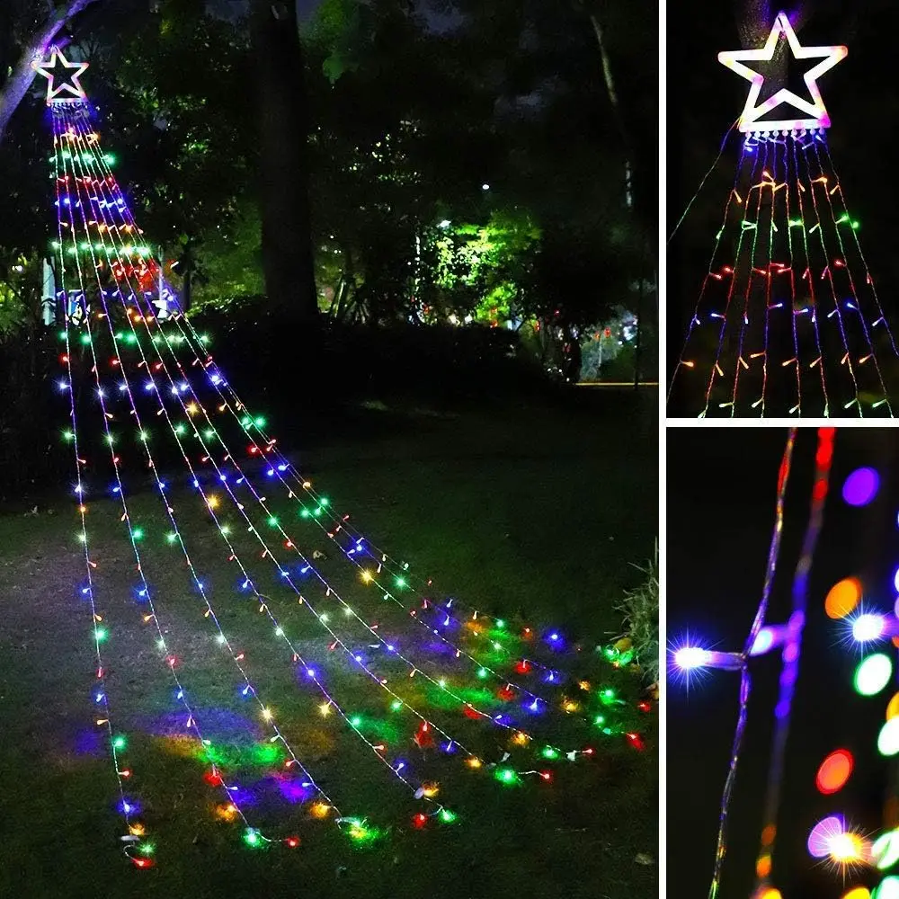 11.48FT 350 LED Waterfall Tree Lights - Holiday Decorations