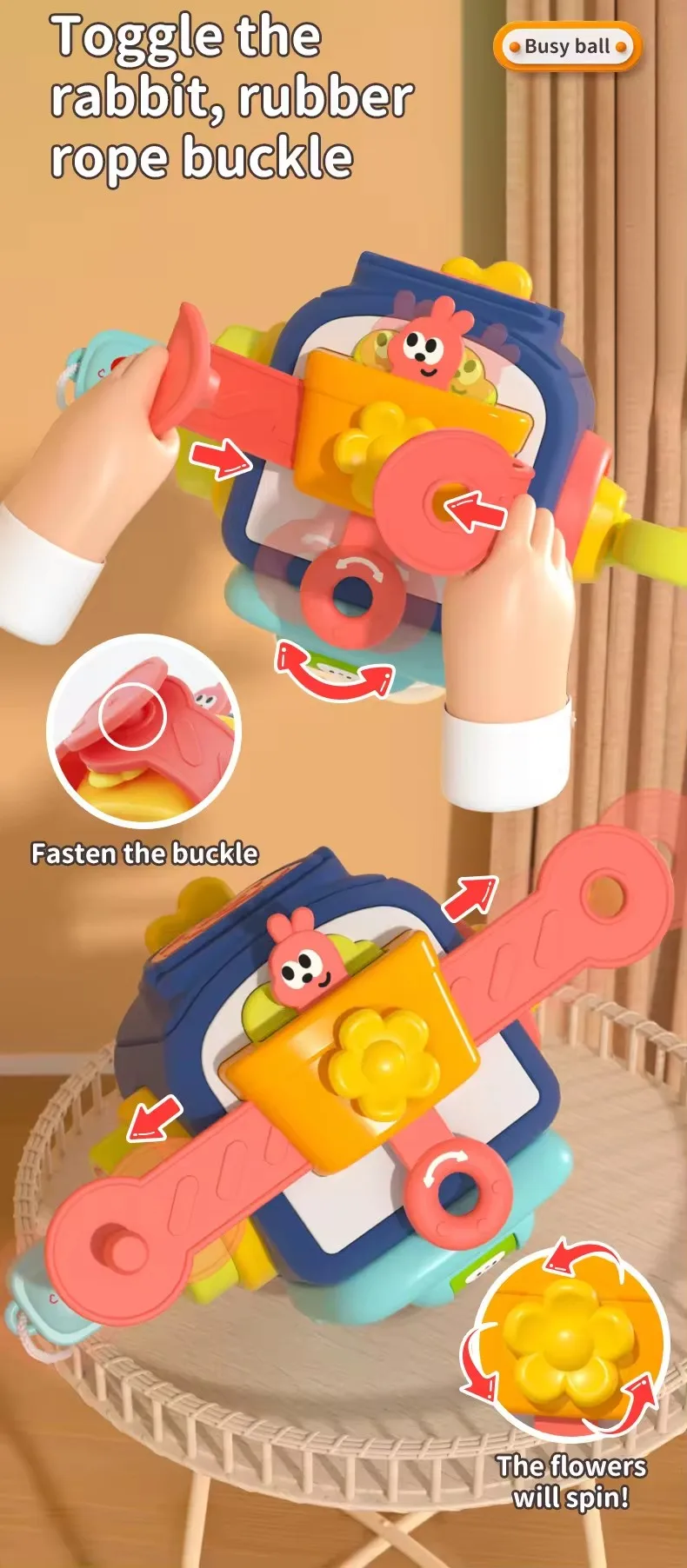 Infant Sensory Activity Puzzle Hand Catch Balls Early Educational Developing Learning Busy Ball ...