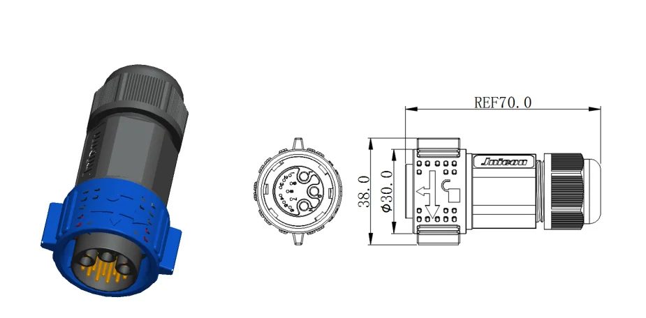 Jnicon Group M25 Electrical Connectors 3+9 Pin LED Fast Plug Combined ...