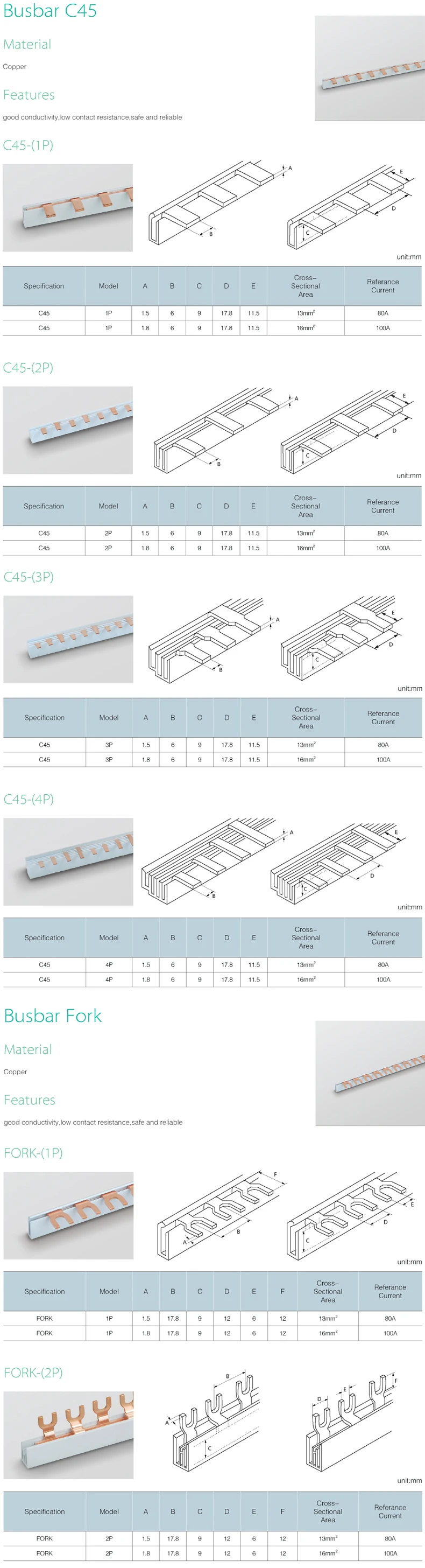 Plastic Comb Busbar for MCB 3p 80A Pin Type Bus Bar| Alibaba.com