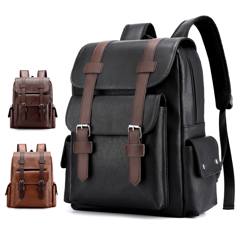 Trendy Custom Men Leather Backpack Bags Fashion Luxury Waterproof ...