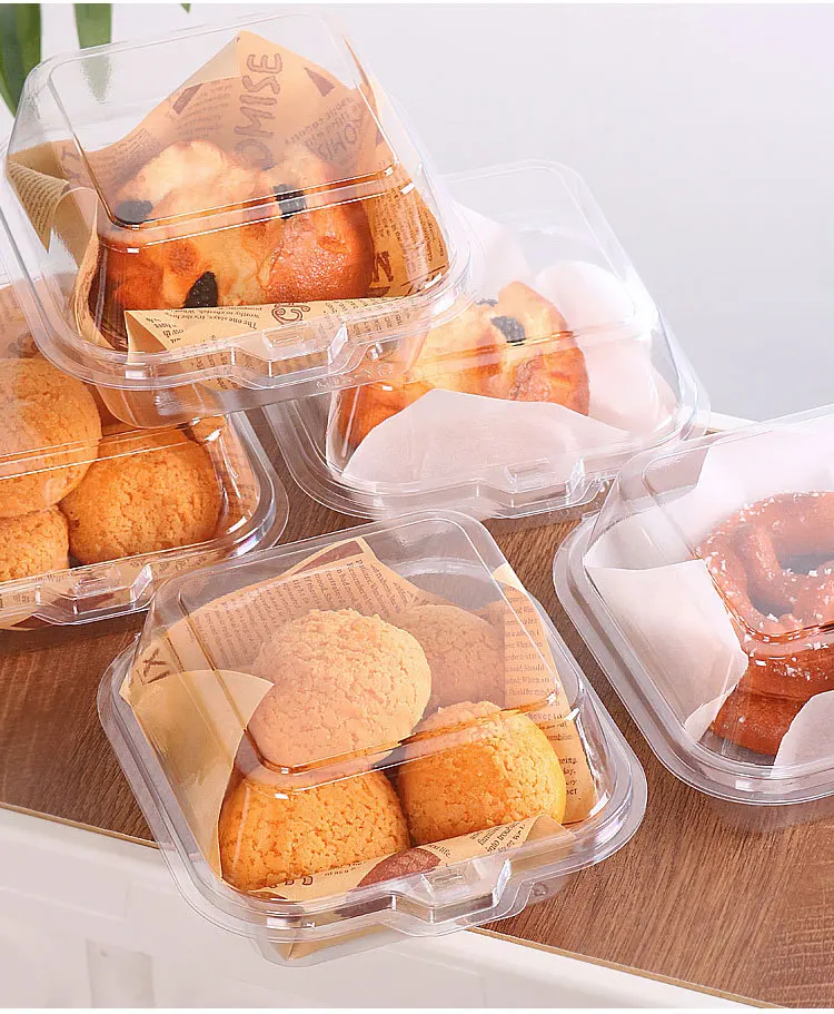 Transparent Square Disposable Plastic Dessert Box PET Material Food ...