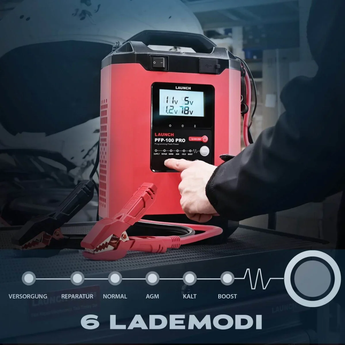 Launch PFP-100 Pro Battery Charger - Intelligent Charging