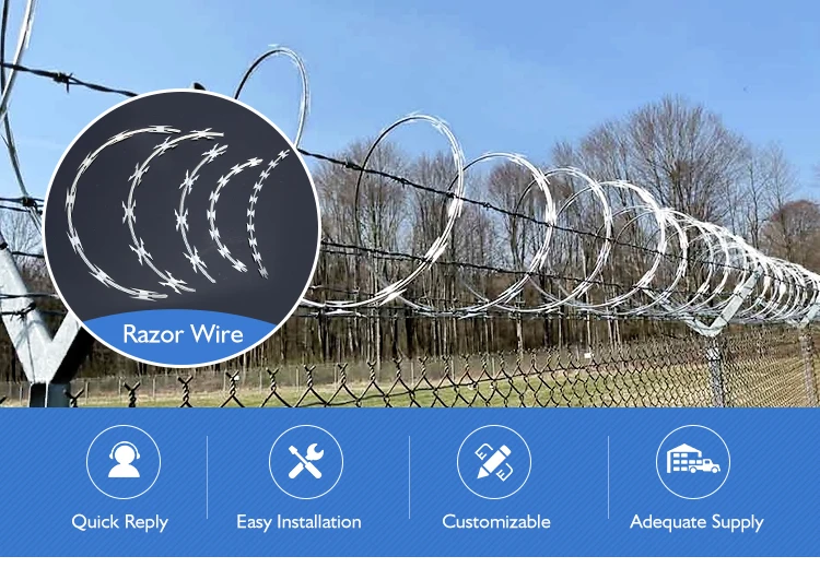 Stainless Steel Double Razor Concertina Galvanized Razor Blade Barbed ...