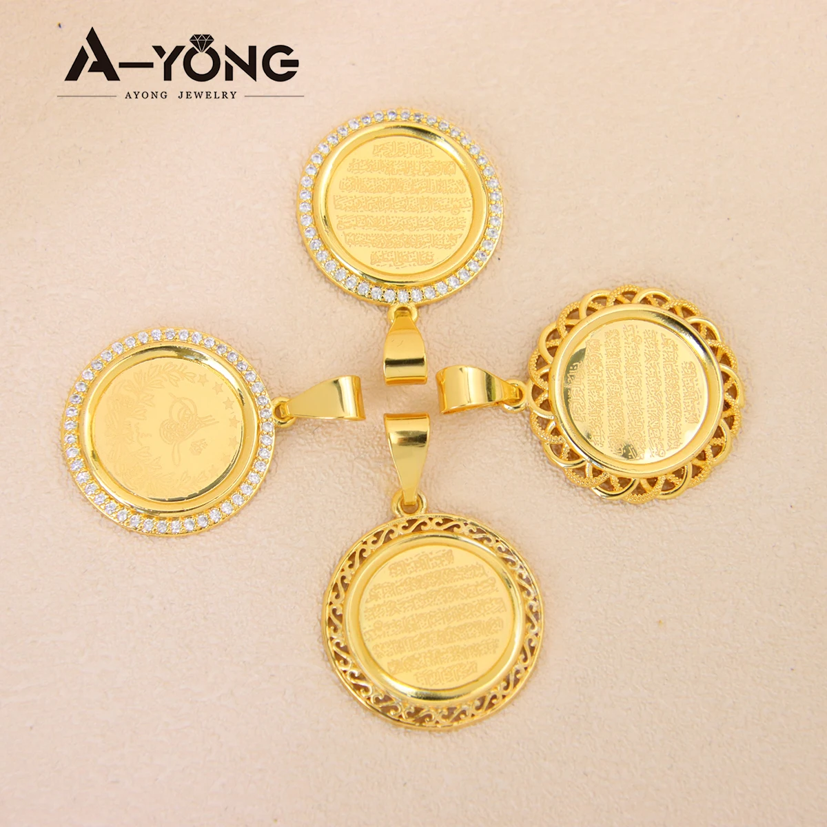 Shop Our Simple Gold Color Round Coin Pendant Wholesale