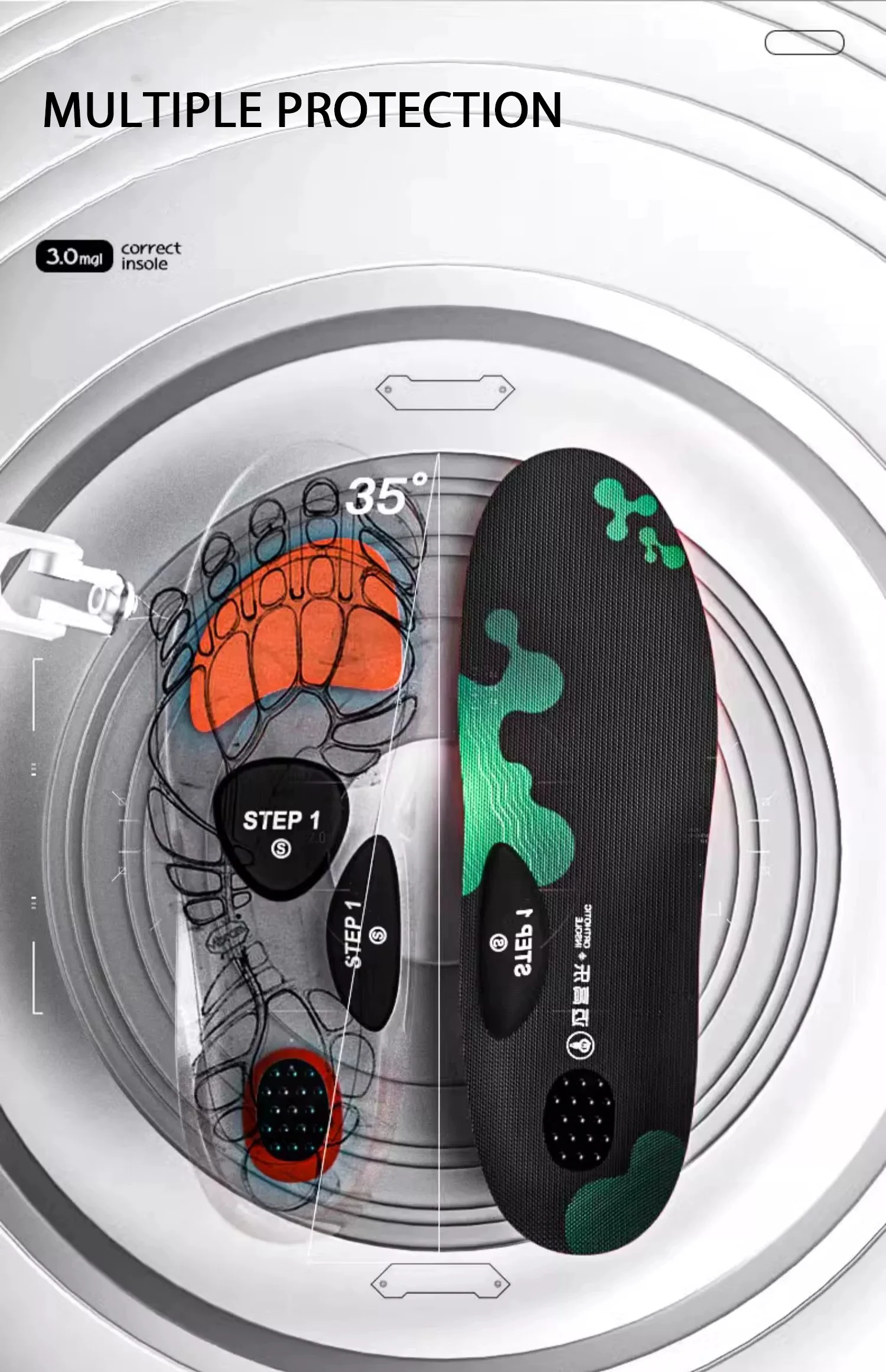 4-piece Adjustable Arch Support Insoles - Prevent Pain