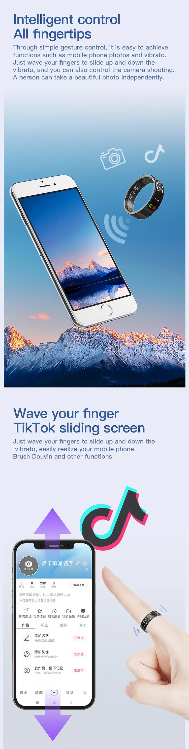 Custom Wearable Intelligent Smartrings Health Care Sleep Heart Rate ...