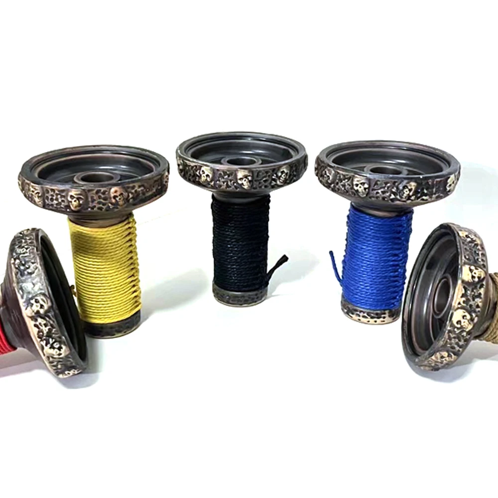 Winding Colored Wire Skull Ceramic Hookah Bowl Shisha Chicha Head ...